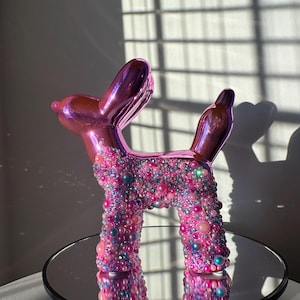 Bedazzled Balloon Dog Figurine With Drip Illusion - Etsy