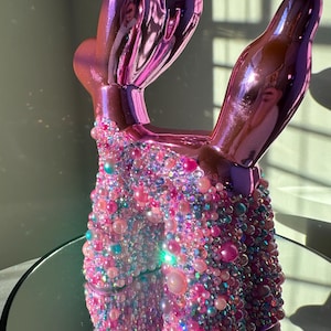 Bedazzled Balloon Dog Figurine With Drip Illusion - Etsy
