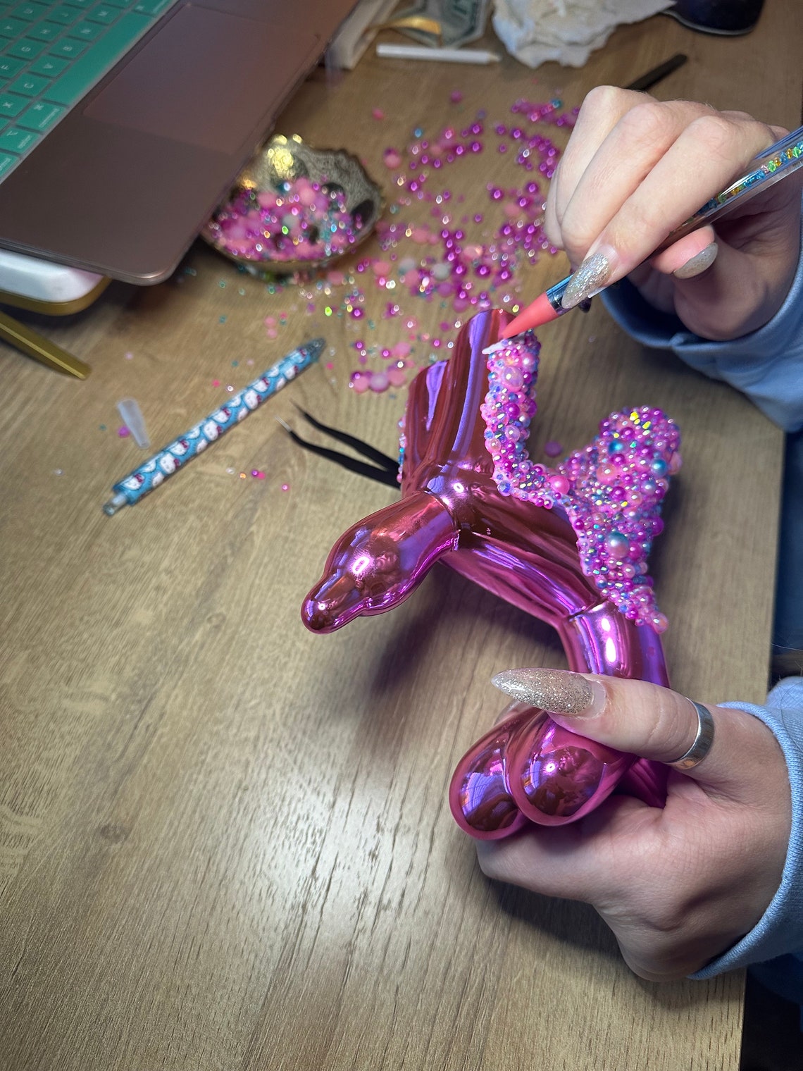 Bedazzled Balloon Dog Figurine - Etsy