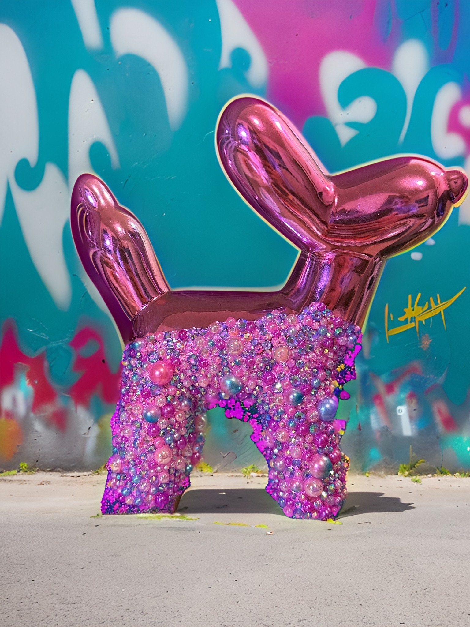 Bedazzled Balloon Dog Figurine With Drip Illusion - Etsy