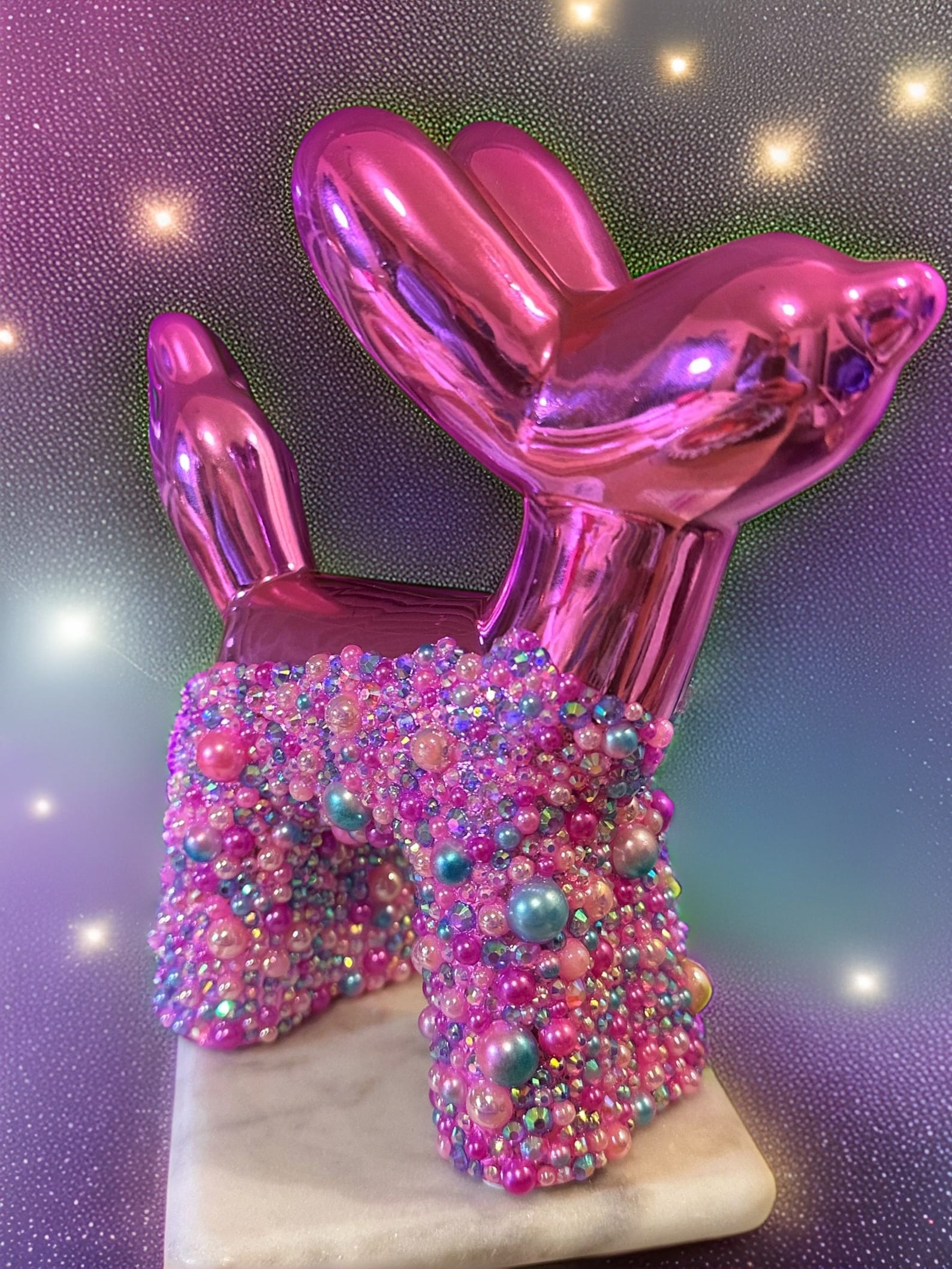 Bedazzled Balloon Dog Figurine With Drip Illusion - Etsy