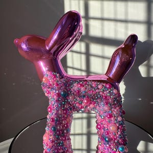 Bedazzled Balloon Dog Figurine With Drip Illusion - Etsy