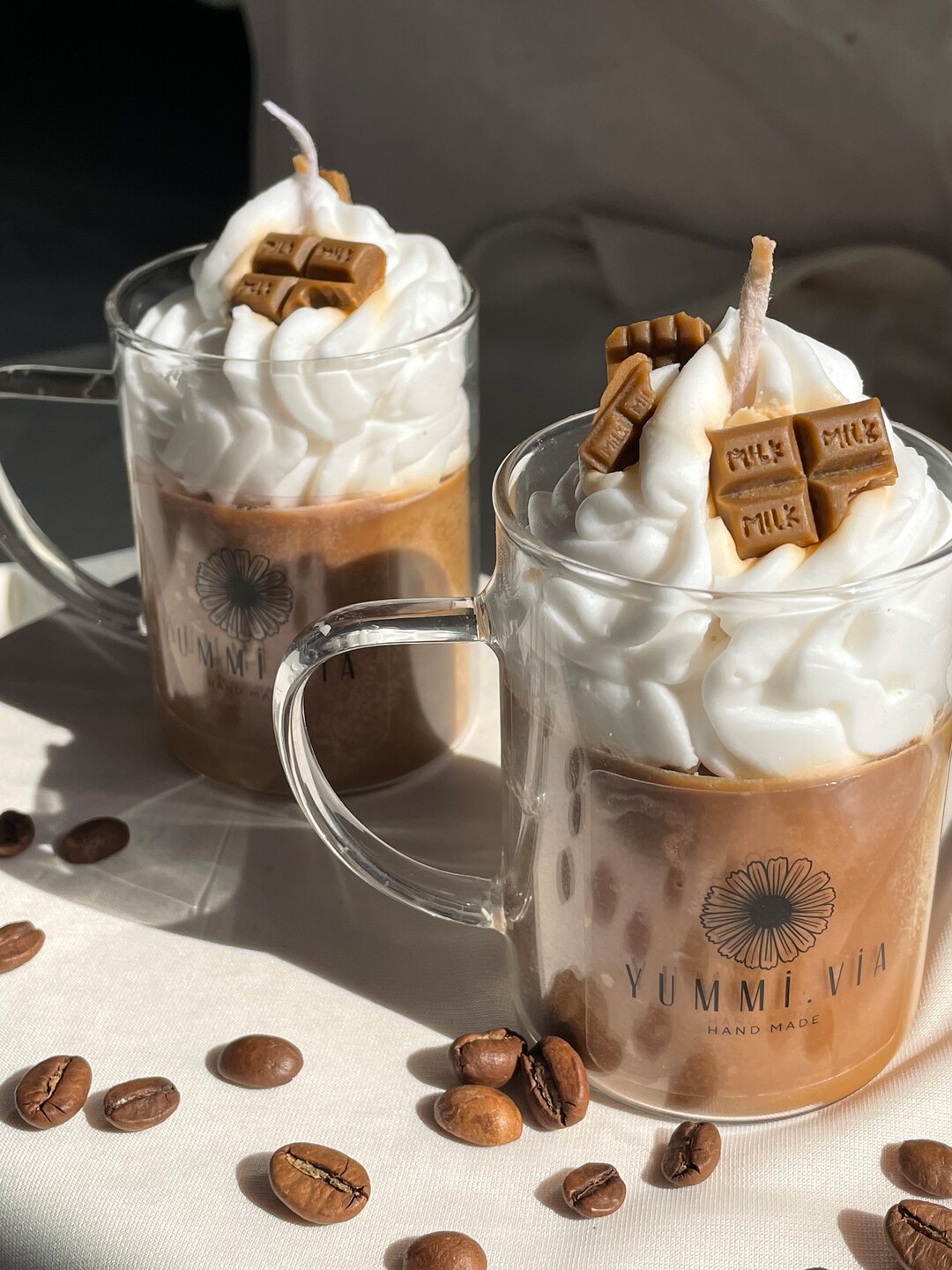 Hot Chocolate Candle, Chocolate Candle, Cream Candle, Chocolate Scented ...