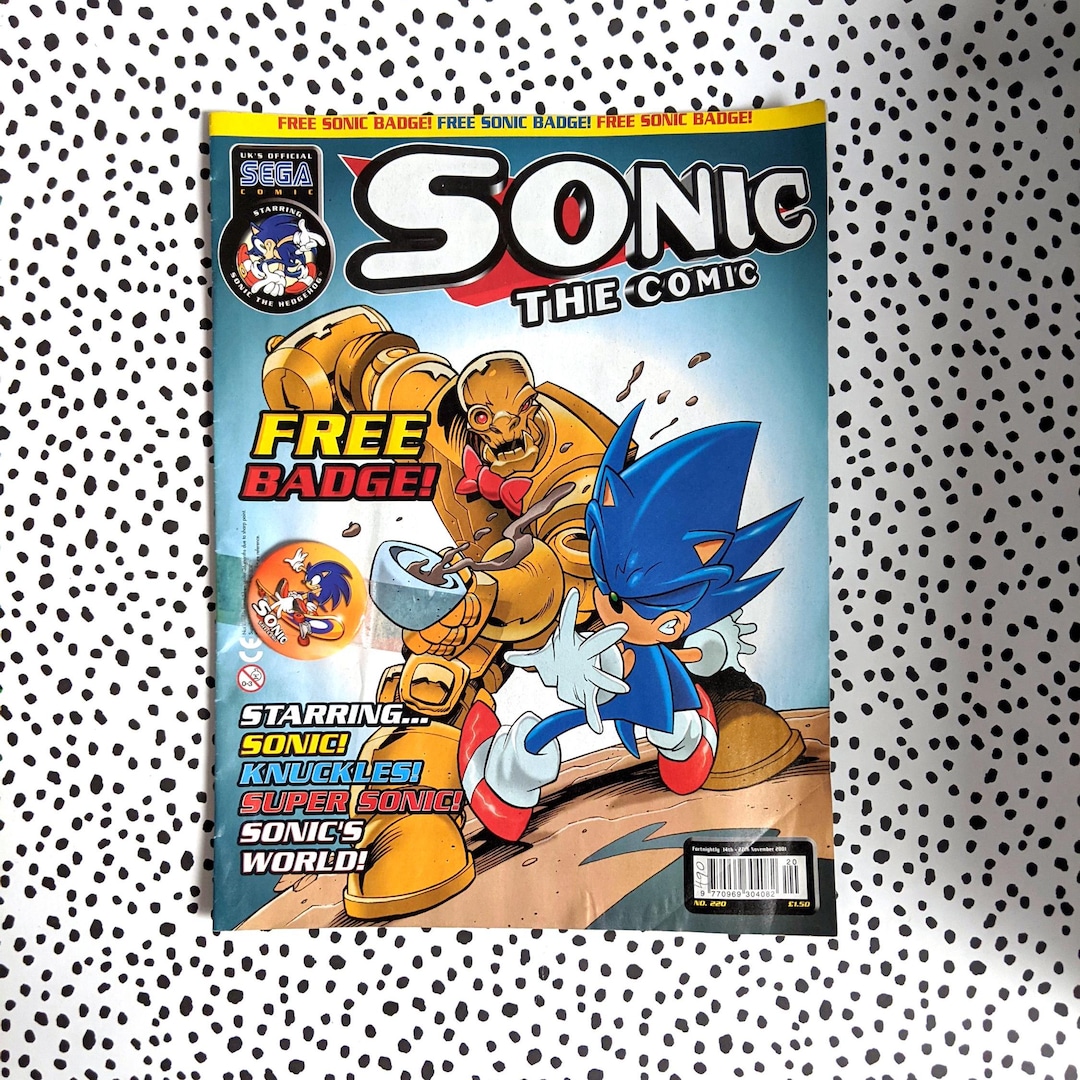 Sonic the Hedgehog Magazine With Original Badge Gift Vintage Nov 2001 ...