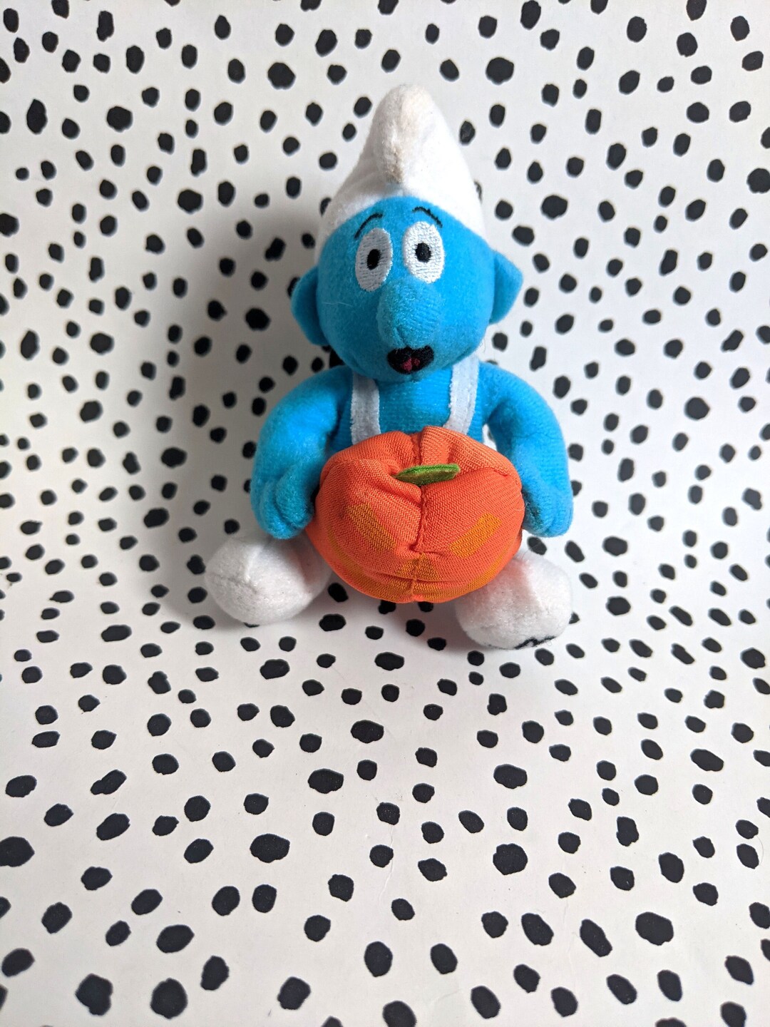 Smurf Halloween Pumpkin Pull String Vibrating Plush Toy | Vintage Retro ...