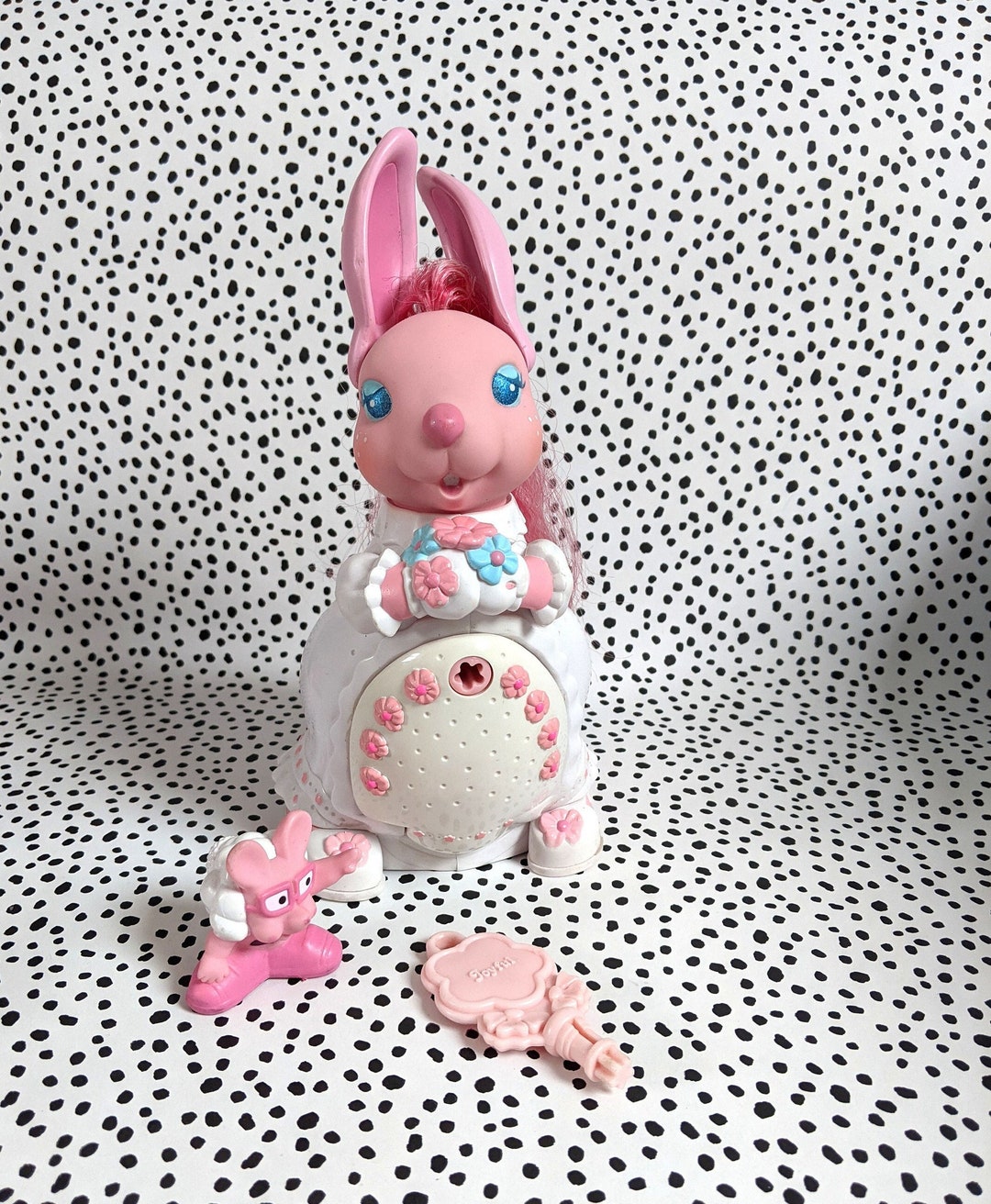 Rare Joyful the Rabbit Keyper Tonka 80s Key & Finder Bowtie Glitter ...