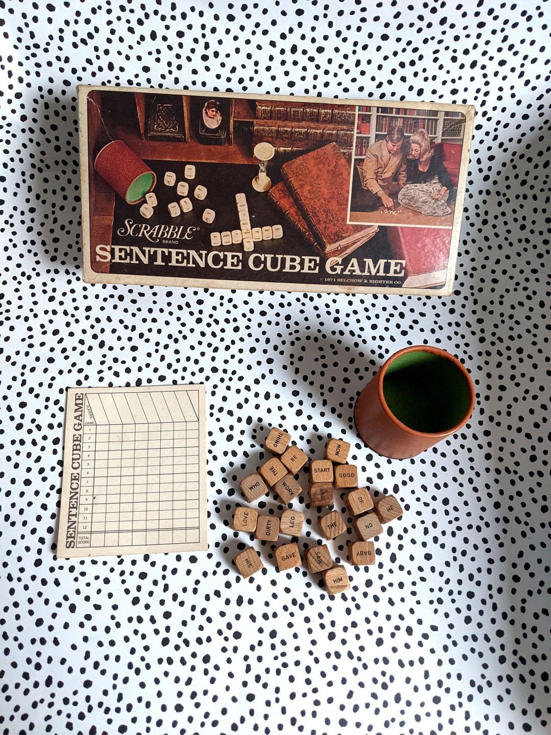Vintage Scrabble Sentence Cube Game 1971 Board Game | Nostalgic Games Night | Game Collection - Etsy