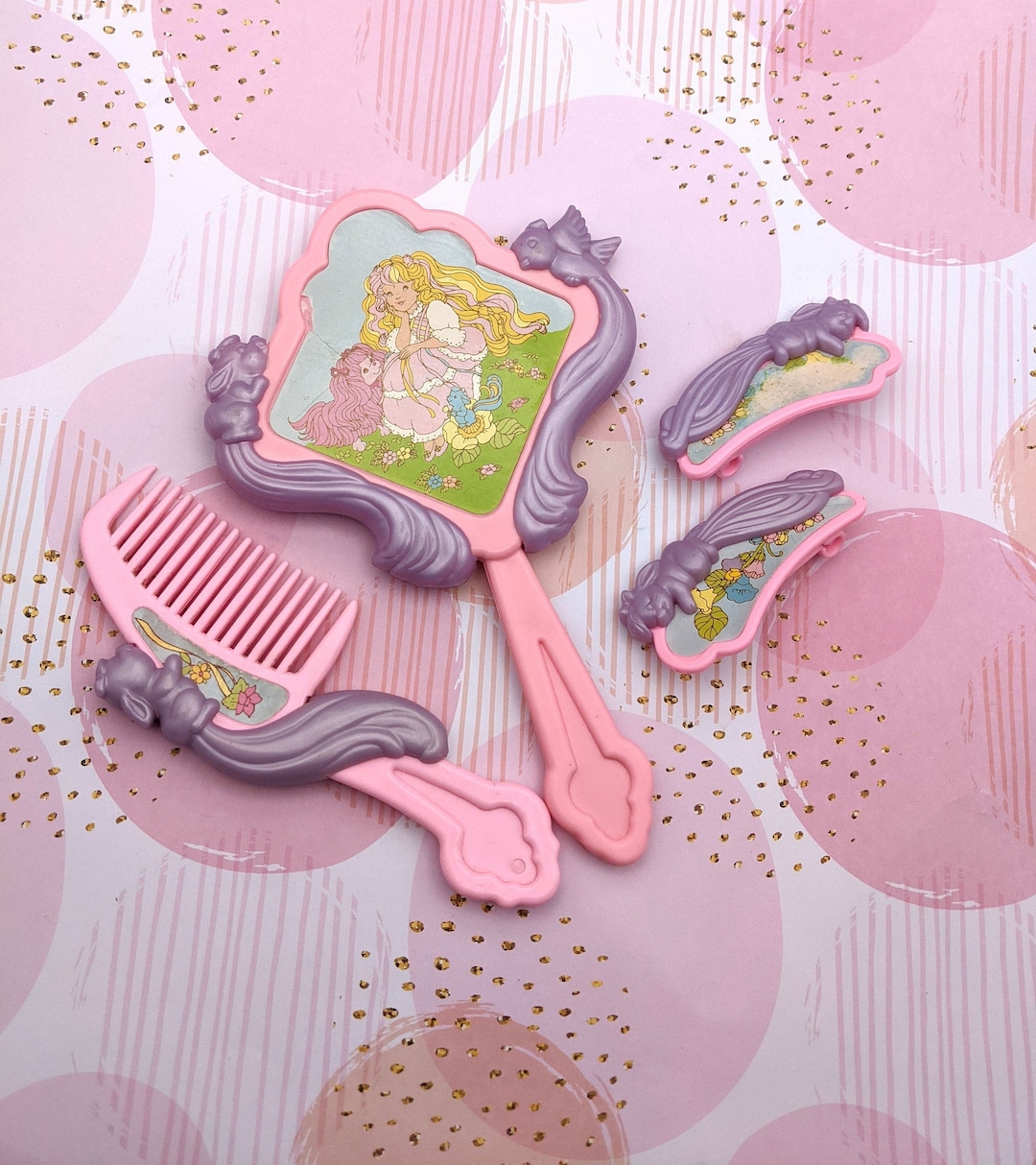 Pick Your Own: Rare Lady Lovely Locks Comb, Mirror and Hair Clips ...