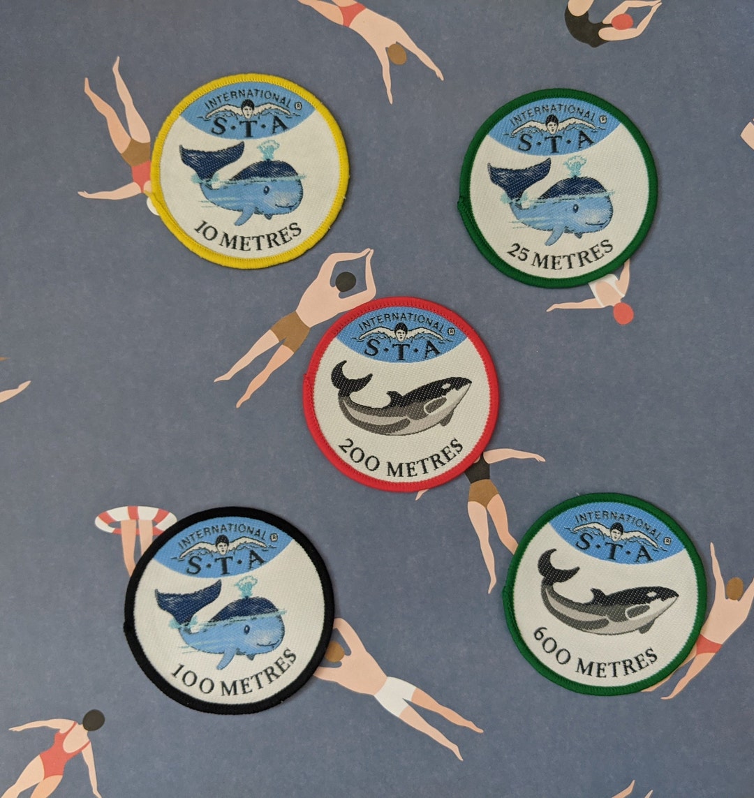 Pick Your Own: Vintage Swim Badges Distance - Etsy UK