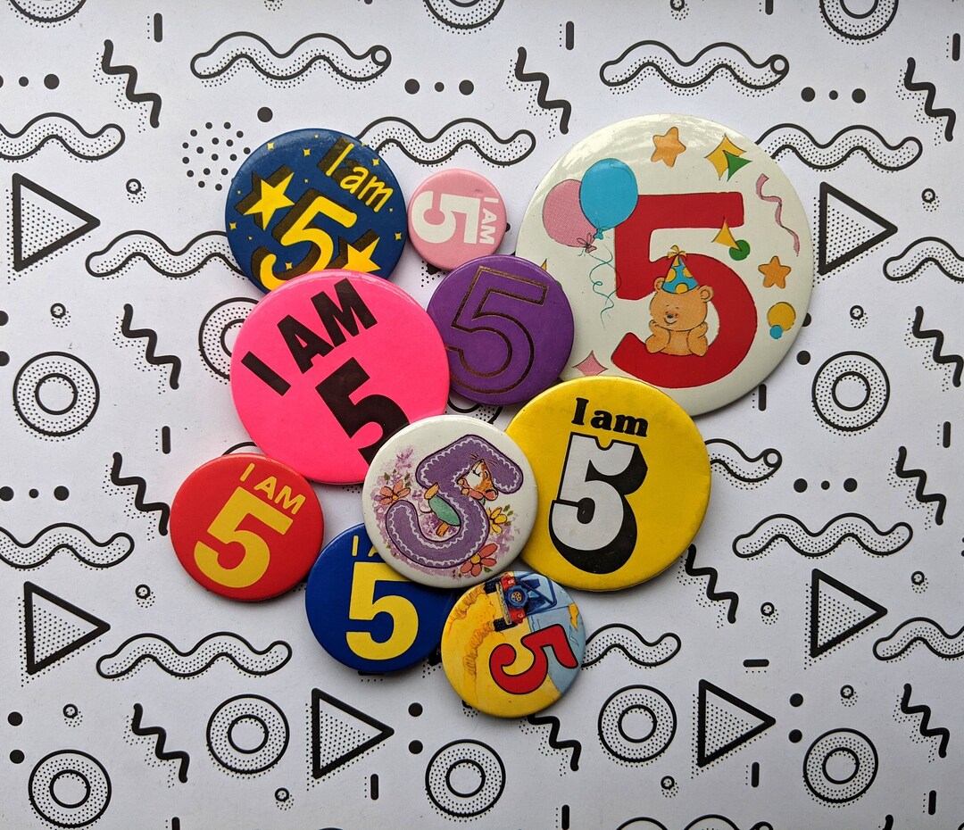 Pick Your Own: 5th Birthday Badges - Etsy