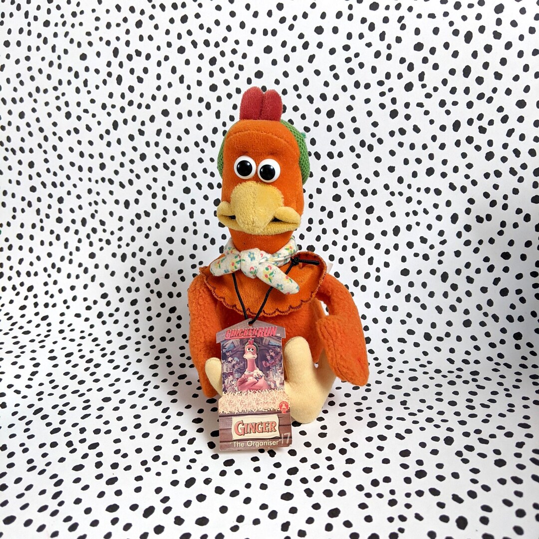 Vintage Chicken Run Ginger the Organiser 8" Beanie Plush Soft Toy 1999 ...