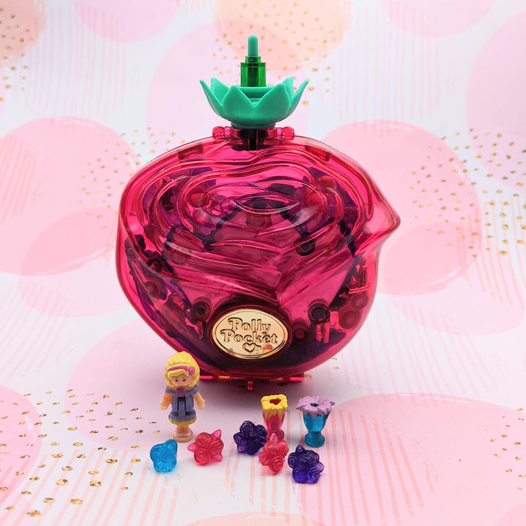 Vintage Polly Pocket Sweet Roses Near Complete Compact 1996 Bluebird ...