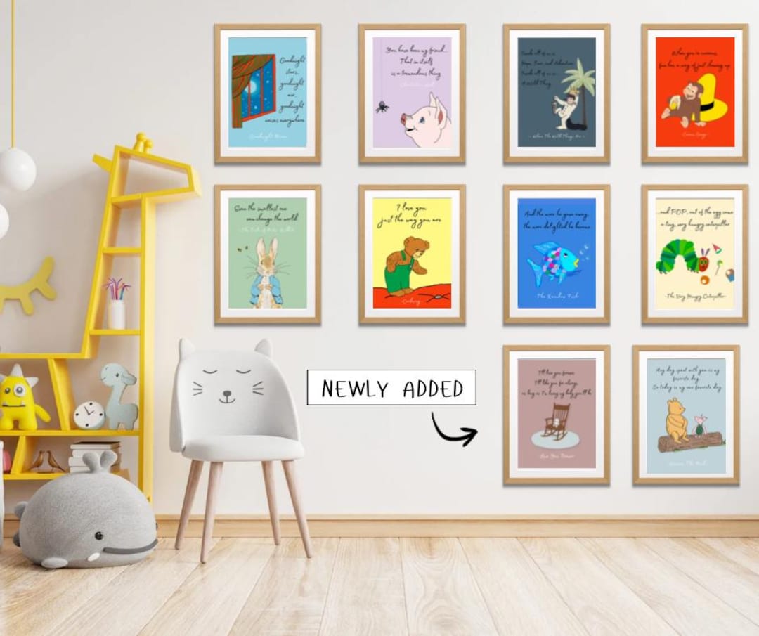 Children's Book Prints With Quotes Set of 10, Storybook Art Prints - Etsy