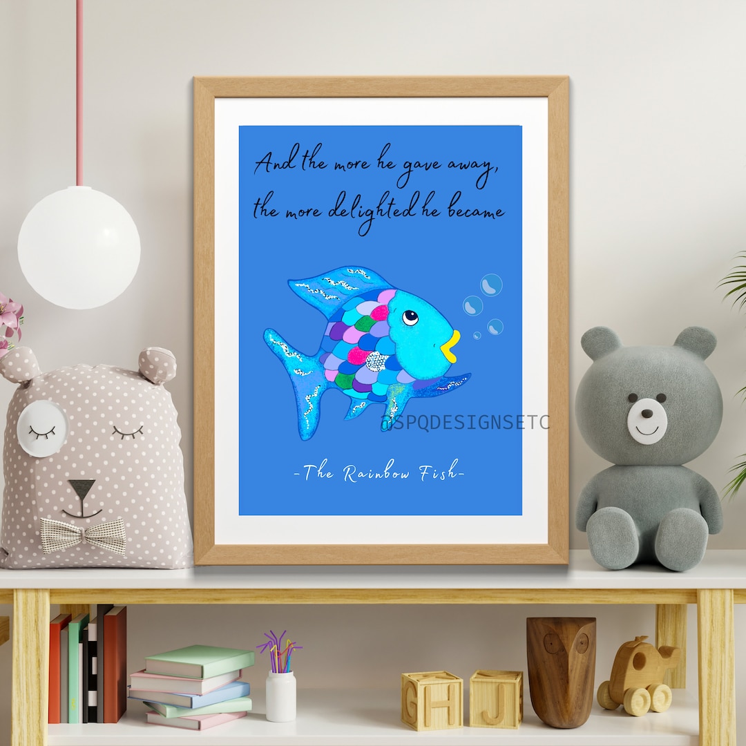 The Rainbow Fish Wall Art With Quote - Etsy