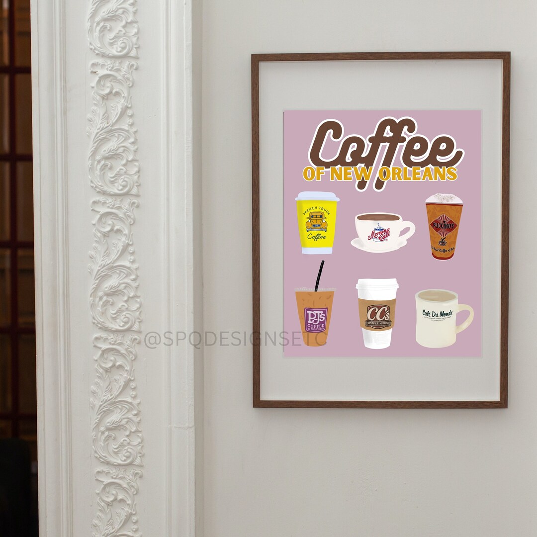 New Orleans Coffee Art Print: Iconic Coffee Cups (8x10) - Etsy