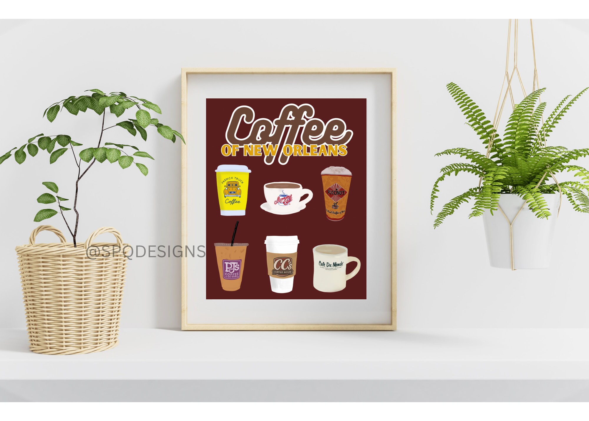 New Orleans Coffee Art Print: Iconic Coffee Cups (8x10) - Etsy