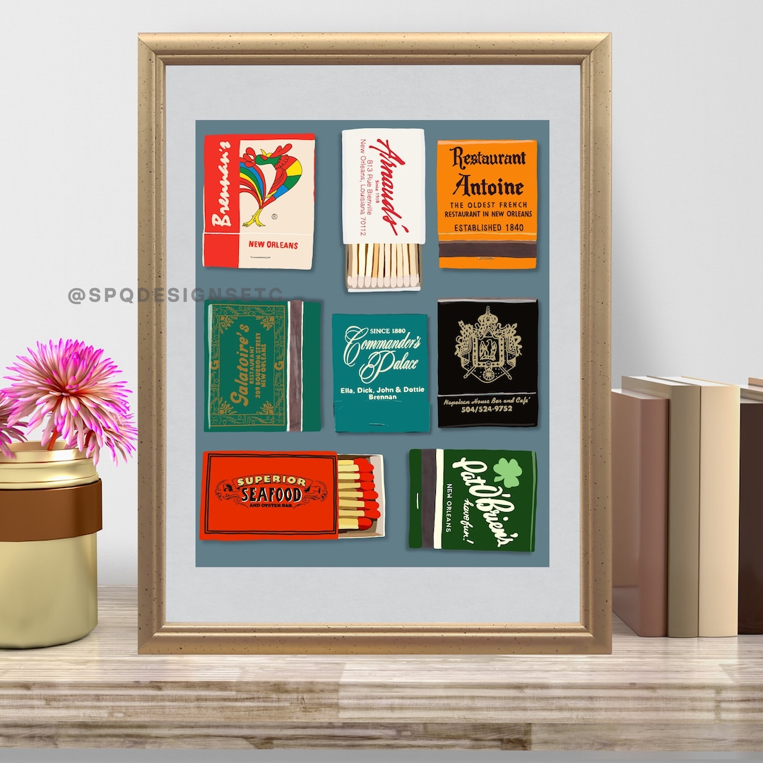 New Orleans Iconic Matchboxes - Match Box Art- Wall Poster - Etsy