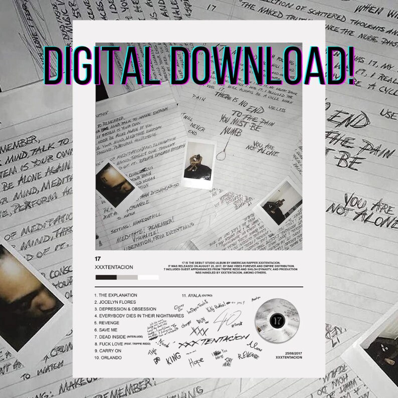 Xxxtentacion 17 Album Design Poster digital Download - Etsy Australia