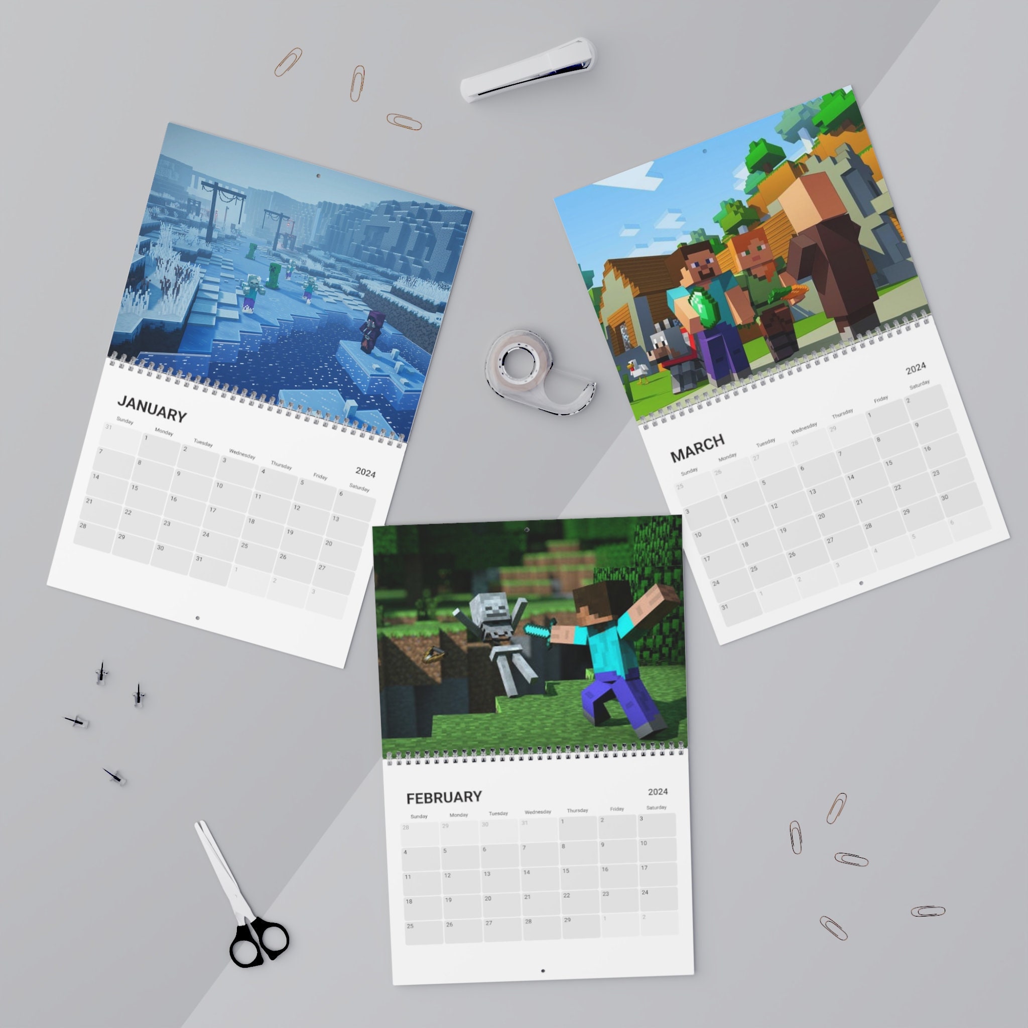 Calendario de Minecraft 2024 - Etsy México