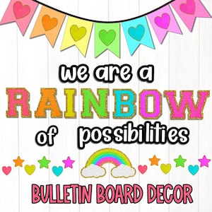 We Are a Rainbow of Possibilities Varsity Patch Bulletin Board Decor - Etsy