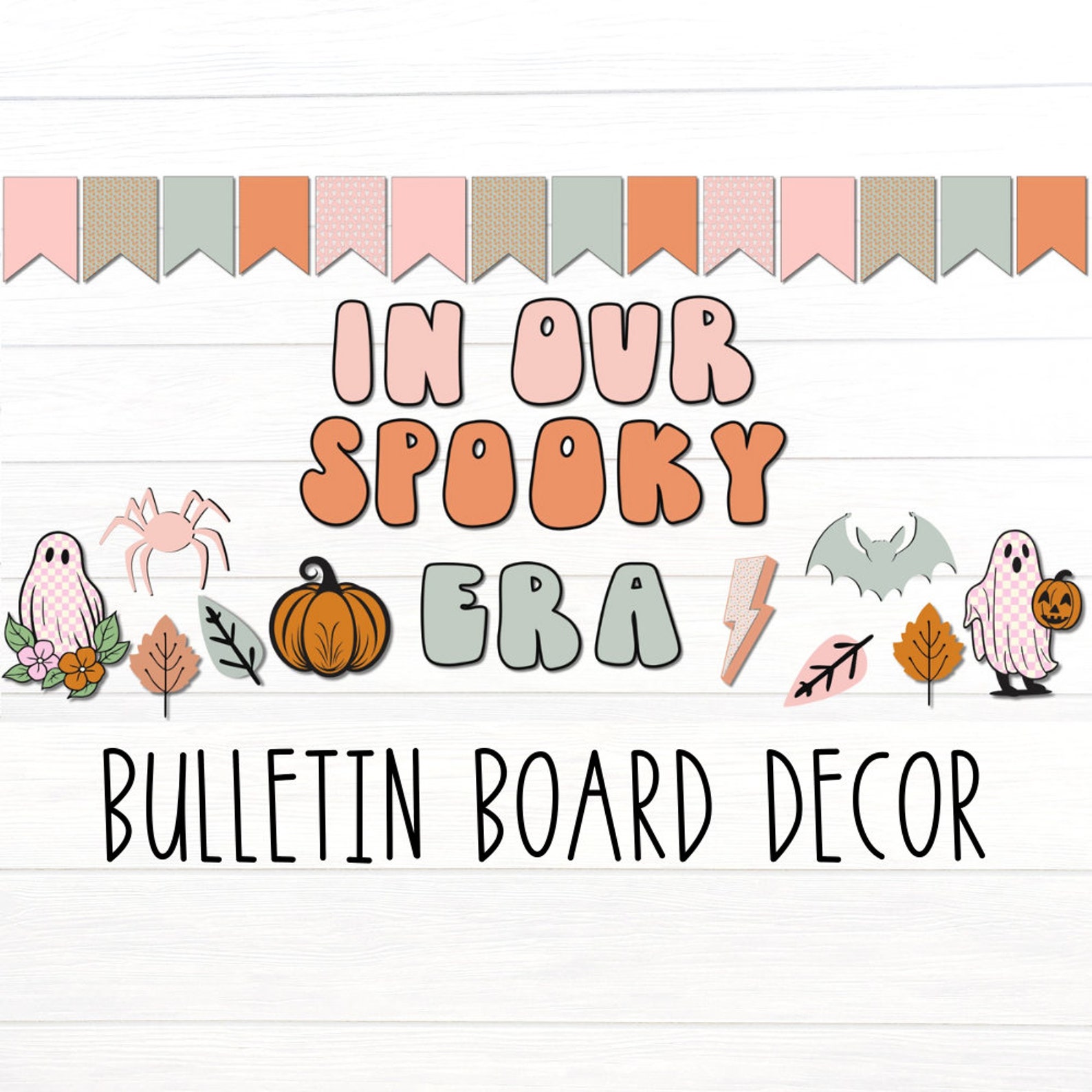 In Our Spooky Era Retro Halloween Bulletin Board Decor, Retro Halloween ...