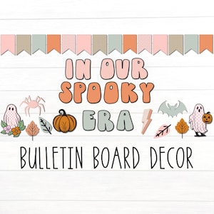 In Our Spooky Era Retro Halloween Bulletin Board Decor, Retro Halloween ...