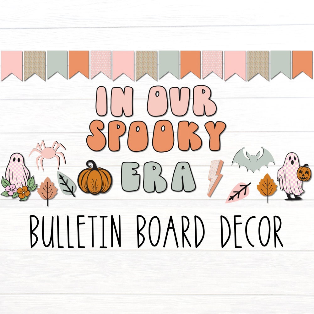 In Our Spooky Era Retro Halloween Bulletin Board Decor, Retro Halloween ...