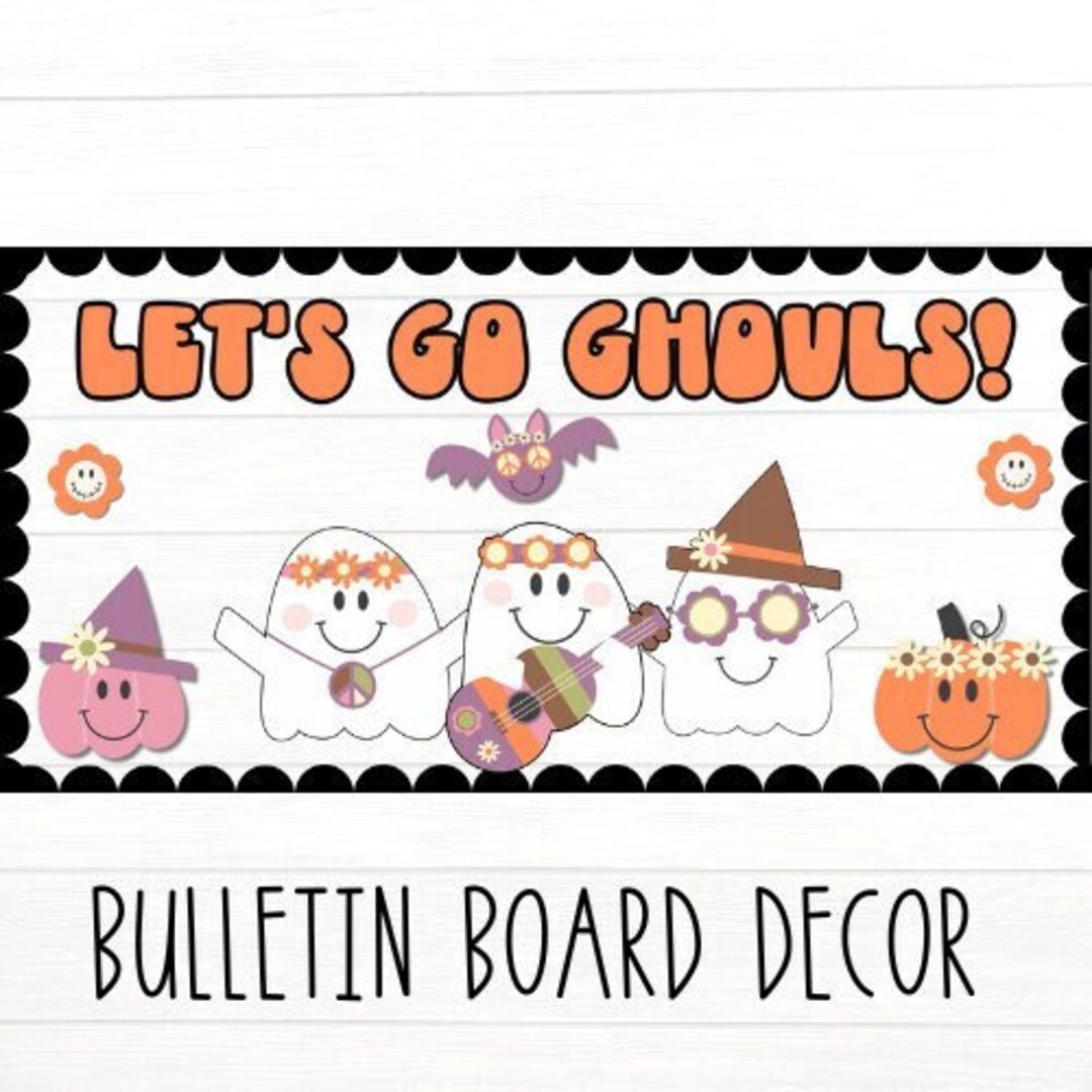 Let's Go Ghouls! Halloween Bulletin Board Decor! Retro Halloween ...