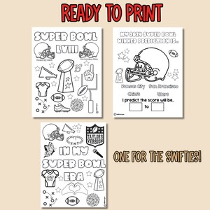 Super Bowl LVIII Coloring Pages Super Bowl Activities Swiftie Super ...