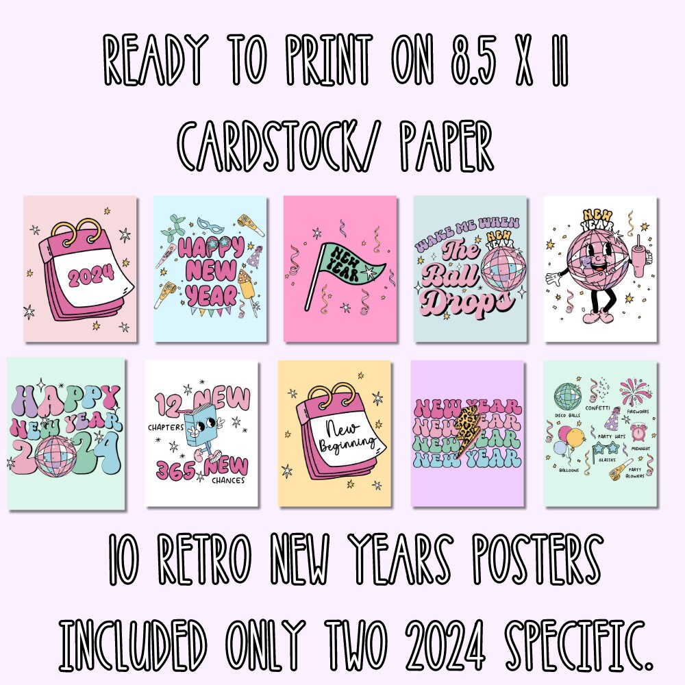 Retro New Years Bulletin Board Posters, Retro New Years, Retro ...