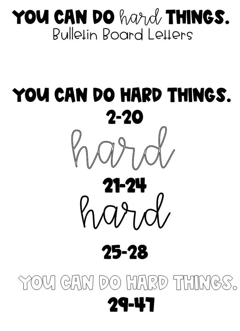 You Can Do Hard Things Bulletin Board/wall Decor Letters - Etsy
