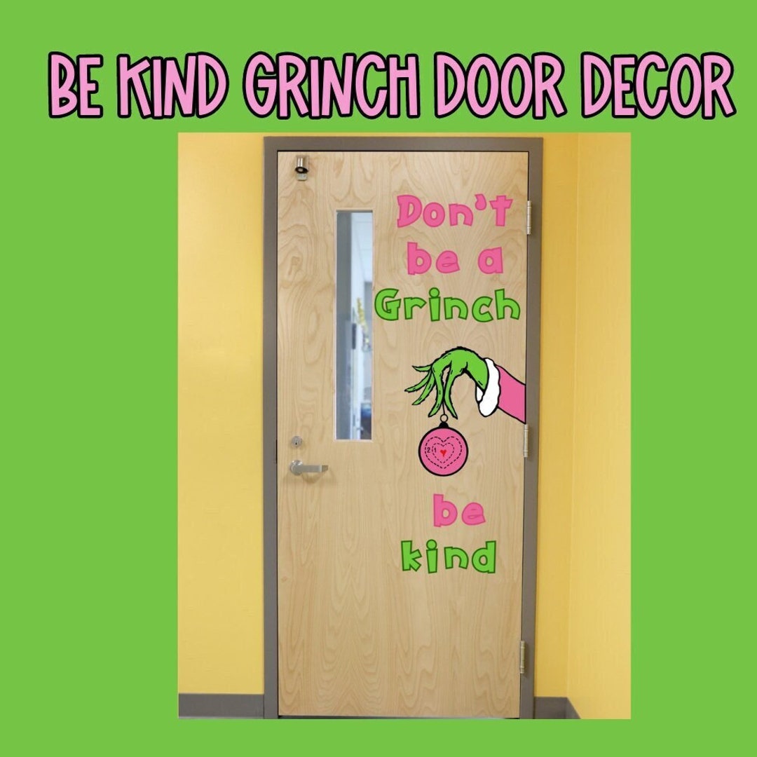 Be Kind Grinch Door Decor Bulletin Board Holiday Bulletin Board Holiday ...