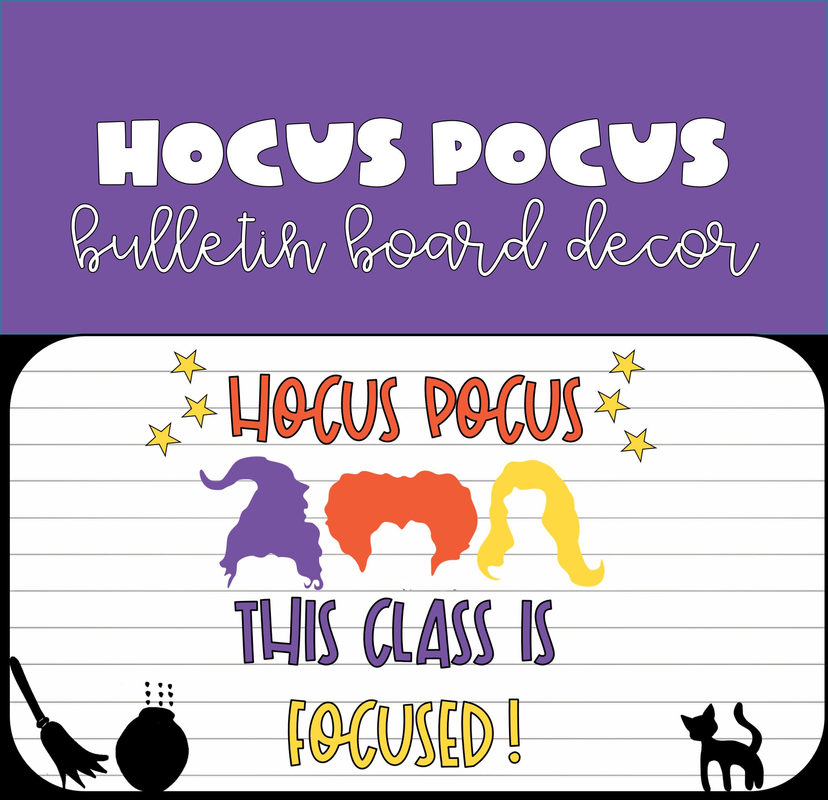 Hocus Pocus Halloween Bulletin Board Decor, Hocus Pocus, Halloween ...