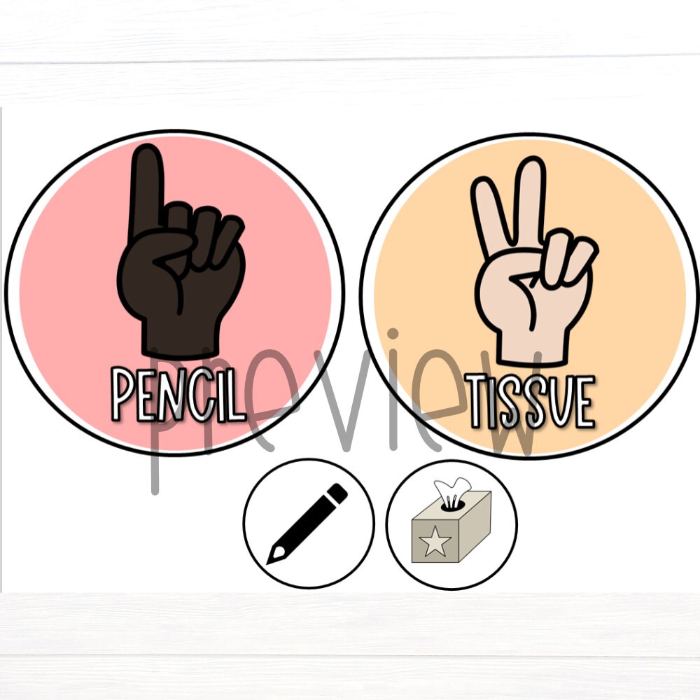 Classroom Hand Signal Posters Pastel Rainbow- EDITABLE! - Etsy