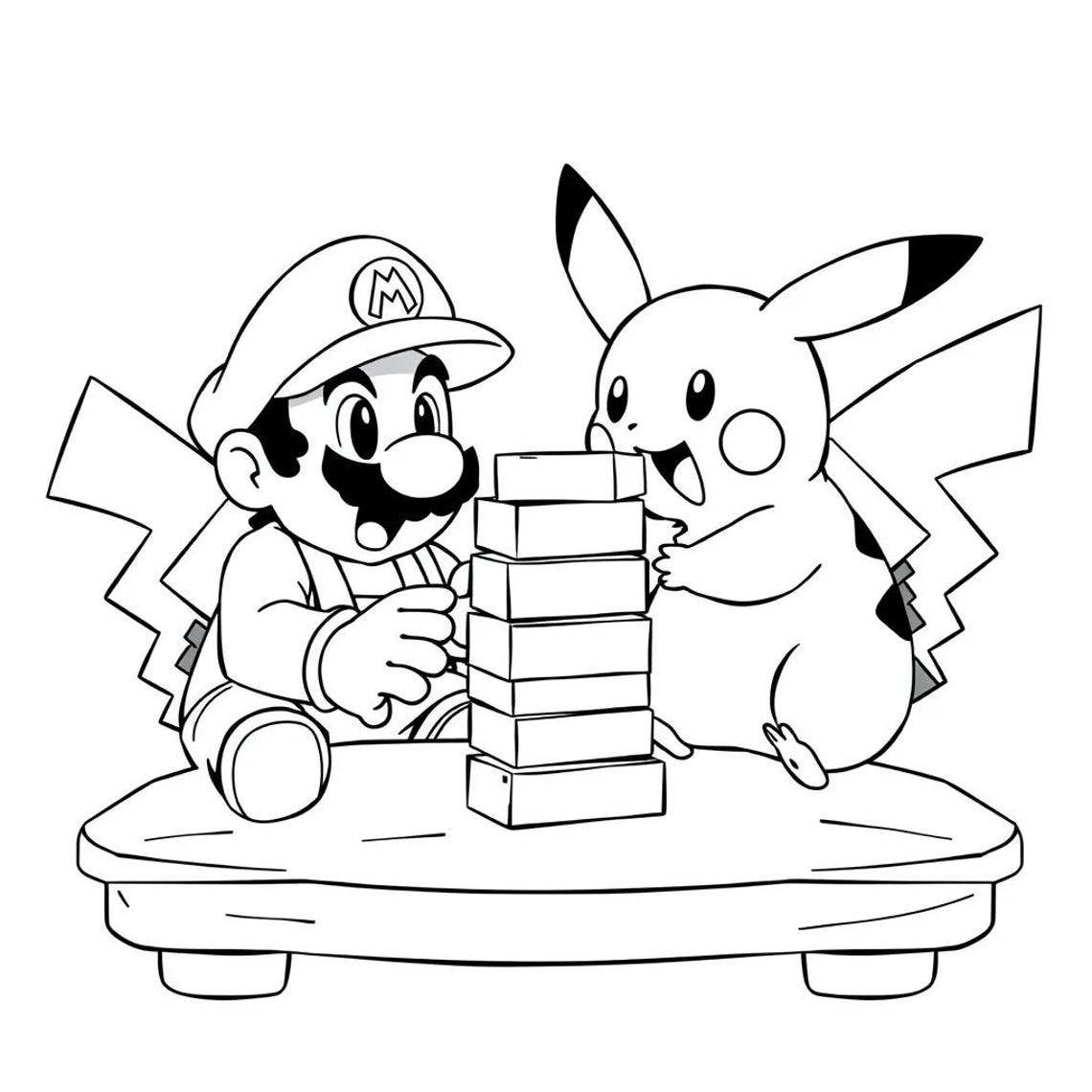 Mario and Pikachu Coloring Pages, Over 30+ Pages! - Etsy