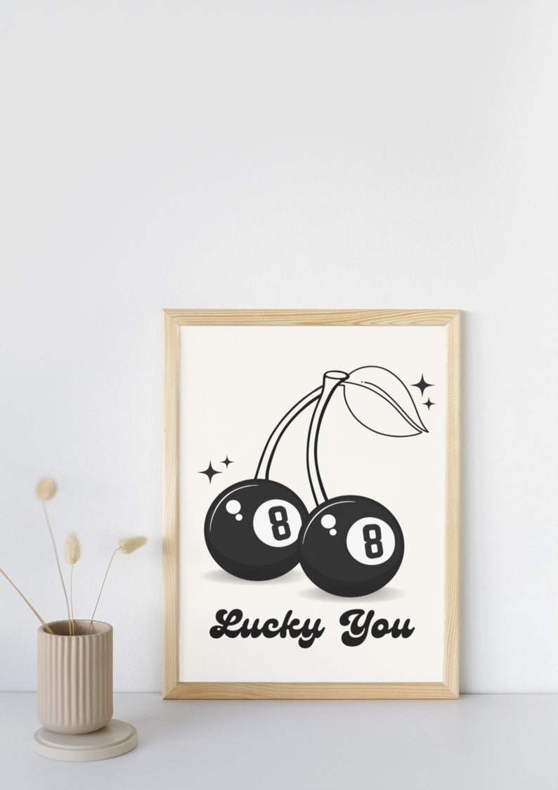LUCKY YOU Retro News Art Print, News Paper Art, Luxury Women, Trendy ...