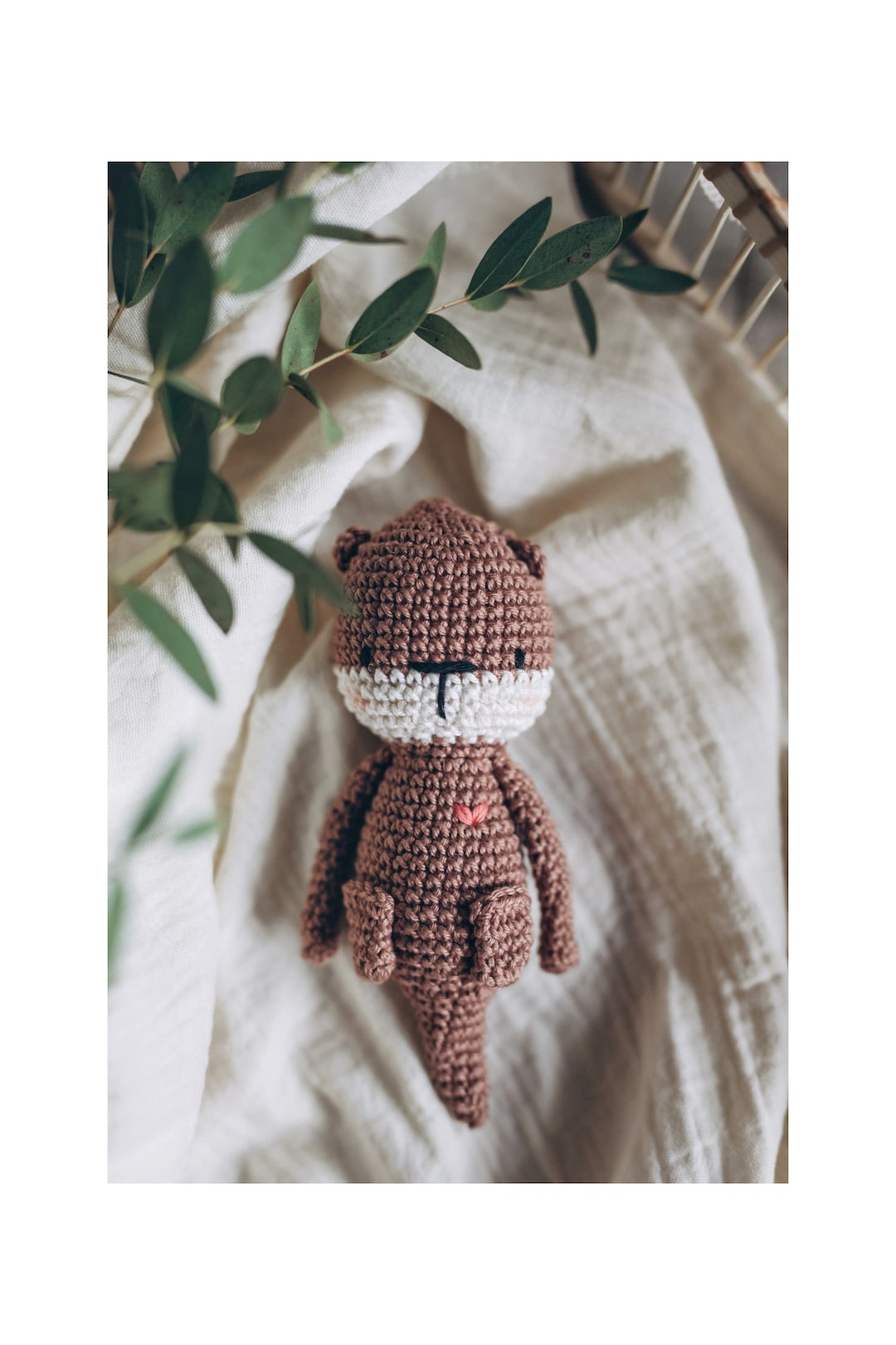 Small Handmade Otter Made of Natural Cotton/ Stuffed Otter Toy ...