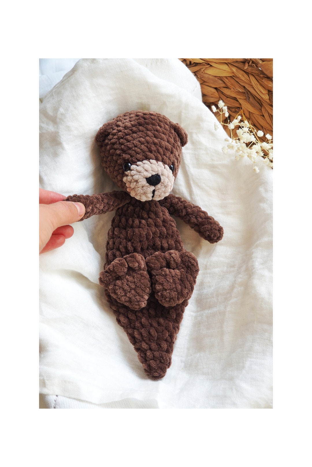 Soft and Cuddly Otter/ Stuffed Otter Made of Plush Yarn/ Snuggle Otter ...