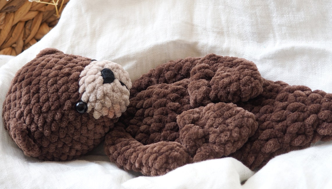 Handmade Crochet Otter Snuggler for Toddlers/cute Otter Comforter ...