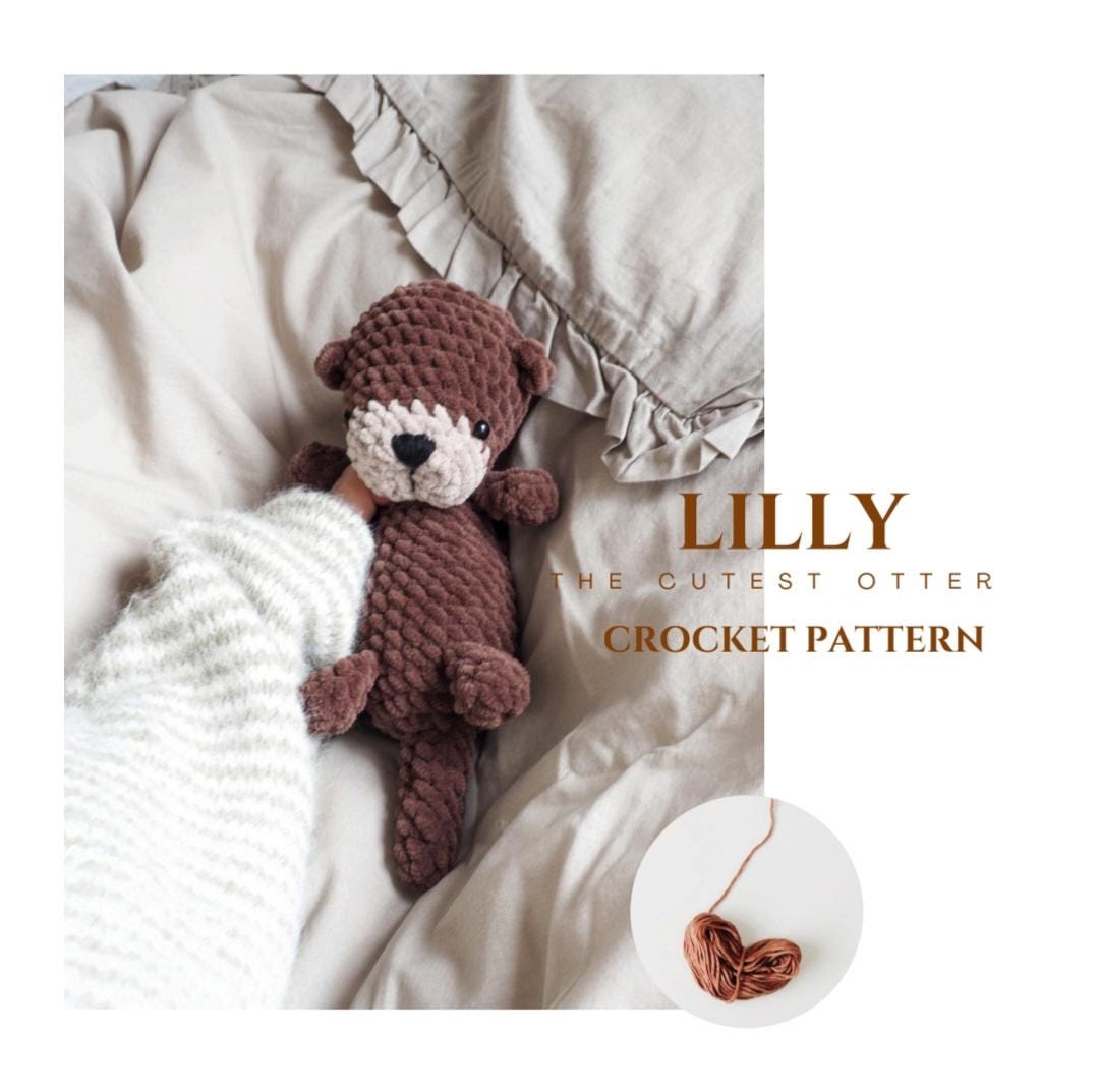 Crochet Otter Pattern/ Cuddly Toy Otter Pattern/ Crochet Pattern ...
