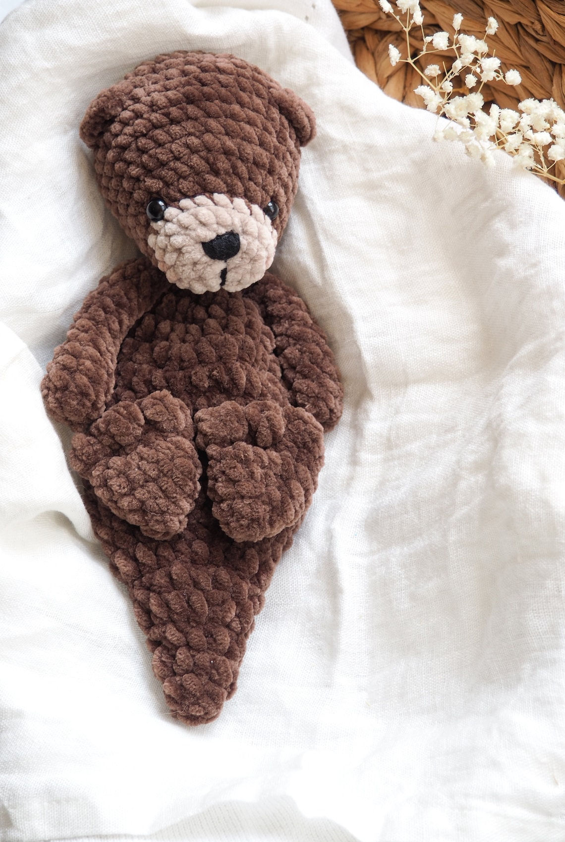 Handmade Crochet Otter Snuggler for Toddlers/cute Otter Comforter ...