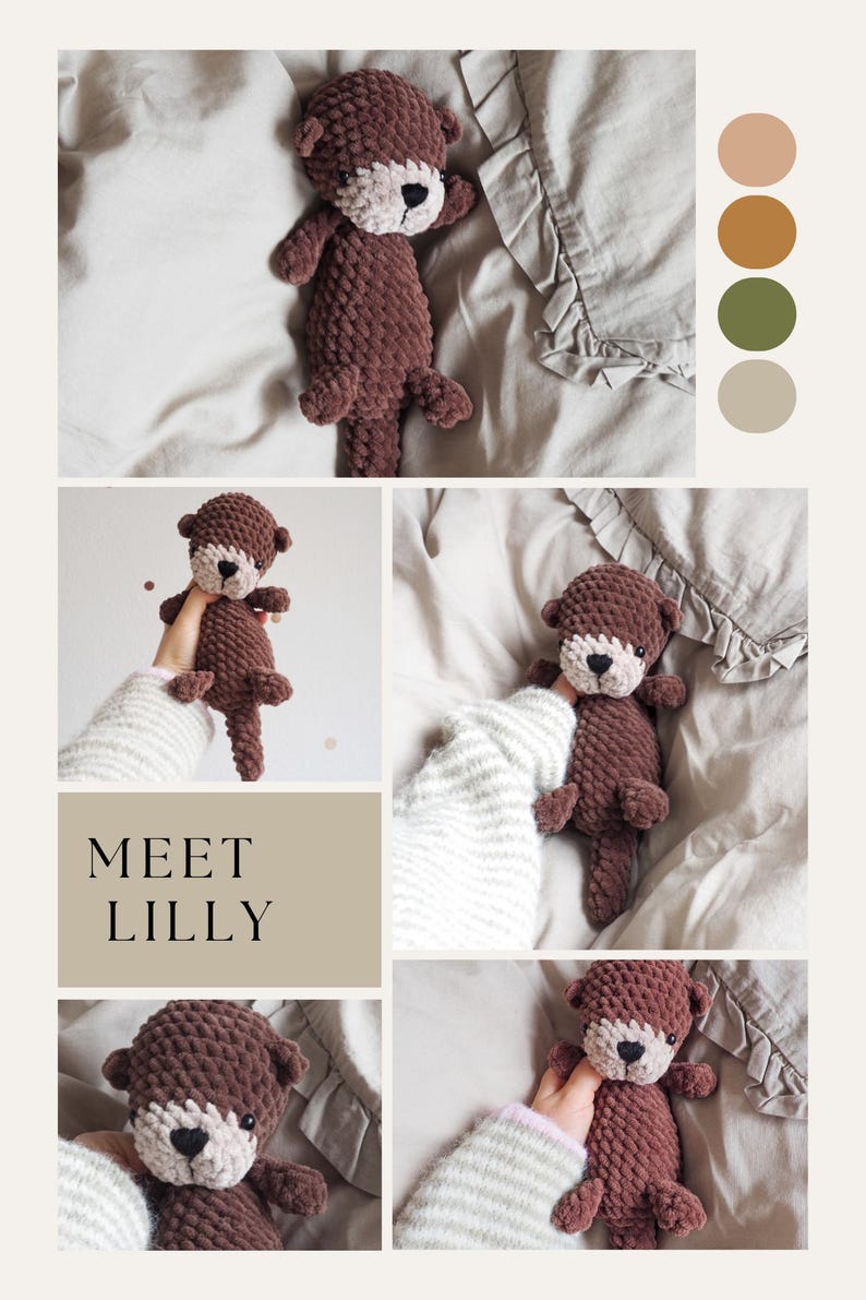 Crochet Otter Pattern/ Cuddly Toy Otter Pattern/ Crochet Pattern ...
