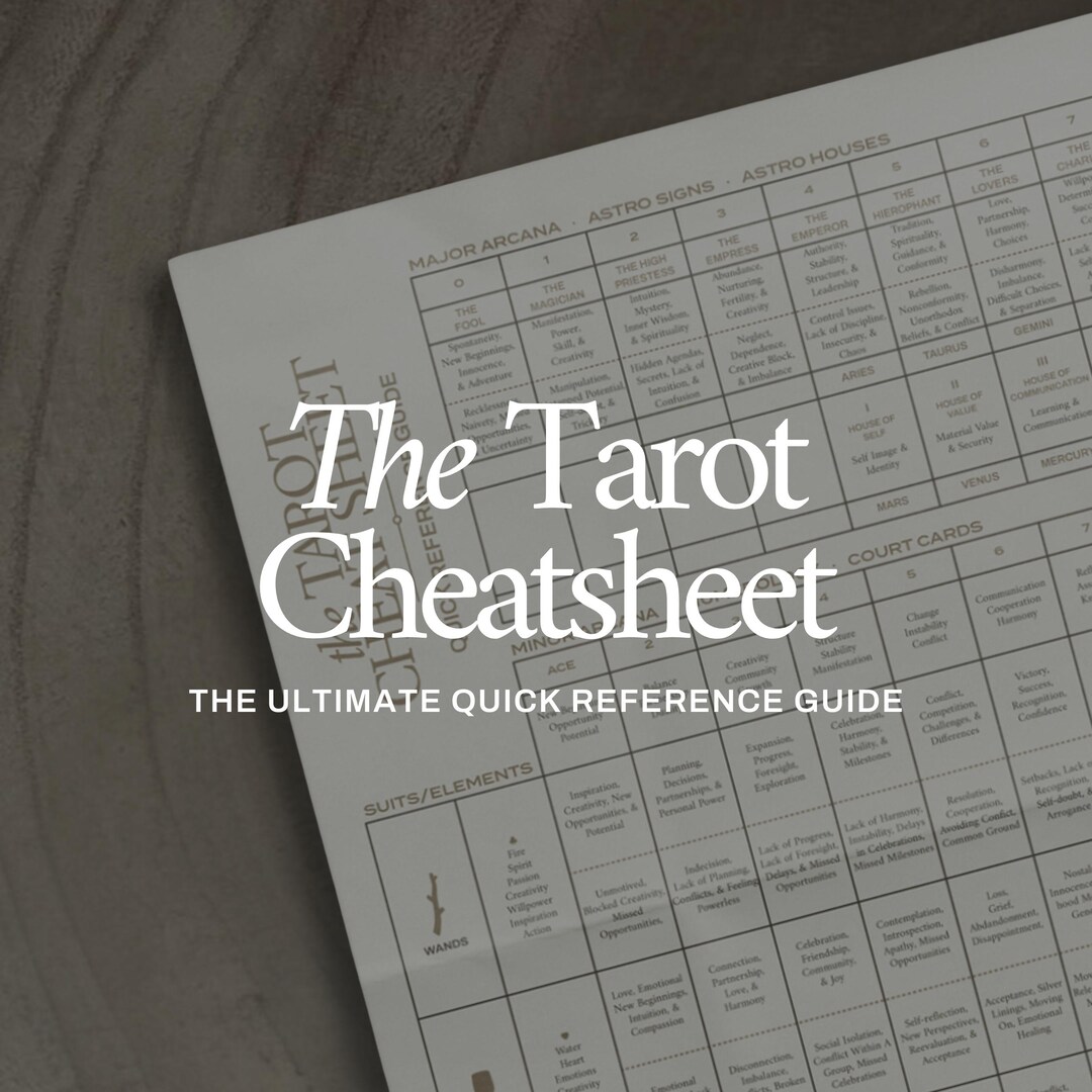 The Tarot Cheat Sheet - Etsy