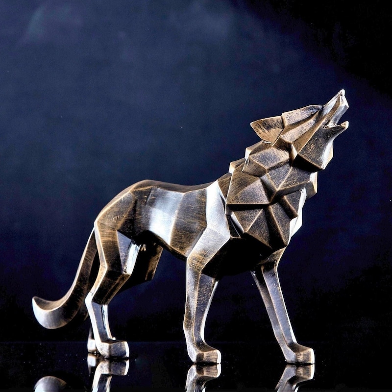 Wolf Sculpture - Etsy