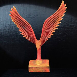 Decorative Abstract Phoenix Sculpture, Modern Fire Colored Phenix ...