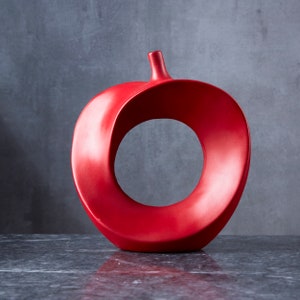 Handmade Modern Apple Pear Sculpture Set: Abstract Fruit Statues ...