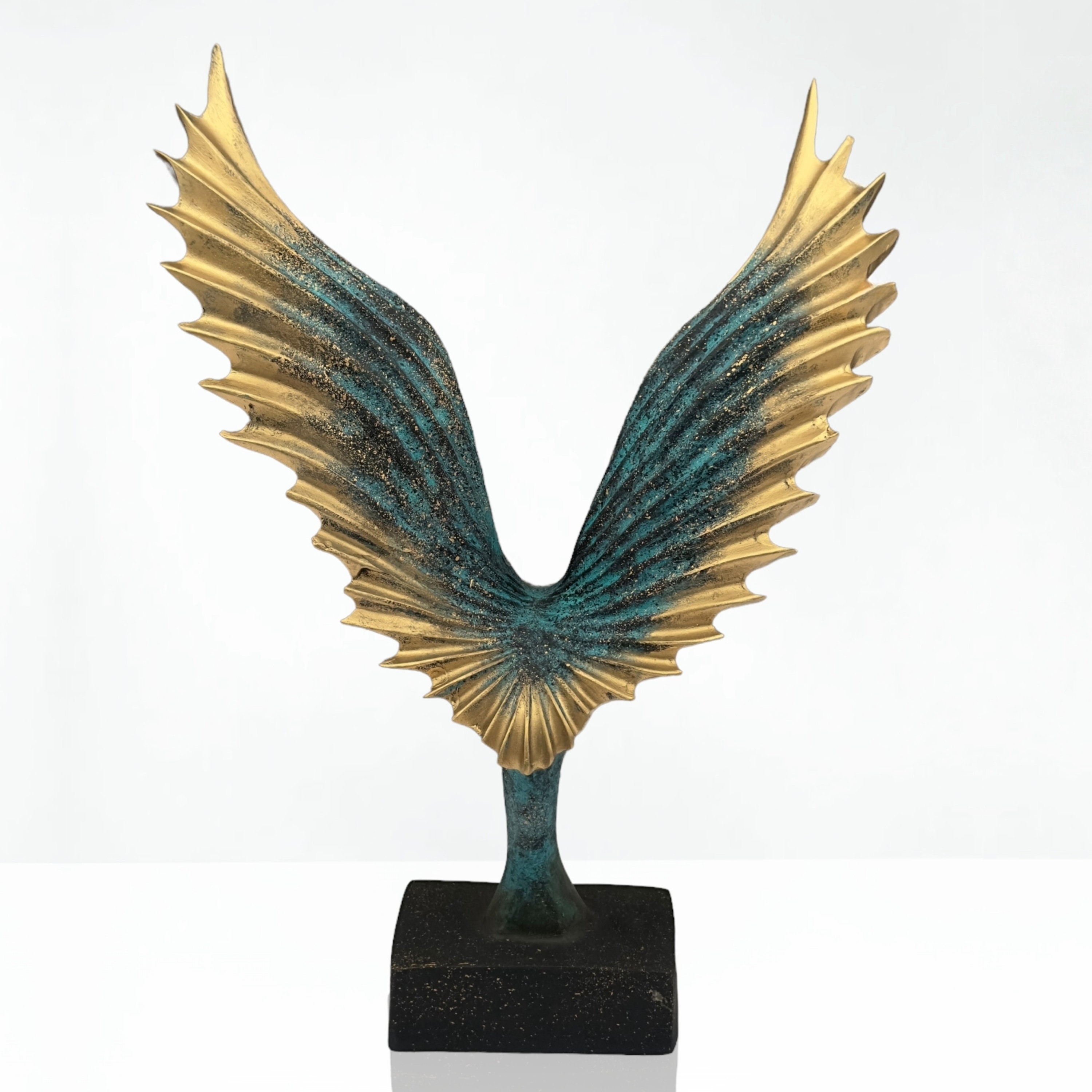 Modern Abstract Phoenix Sculpture: Mythological Bird Rising Statue ...