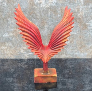 Decorative Abstract Phoenix Sculpture, Modern Fire Colored Phenix ...