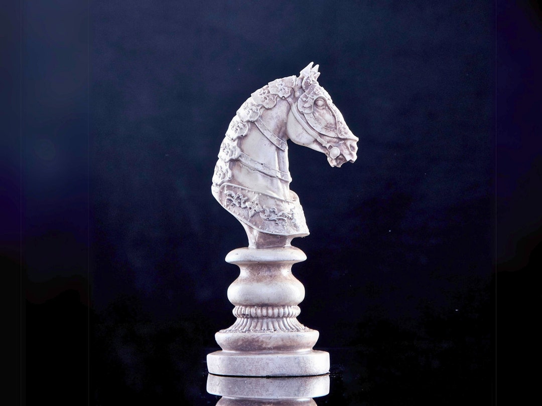 Decorative Bone Colored Knight Chess Piece, Vintage Style Horse Statue ...