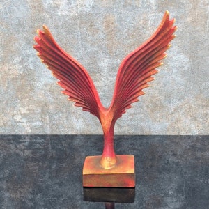 Decorative Abstract Phoenix Sculpture, Modern Fire Colored Phenix ...